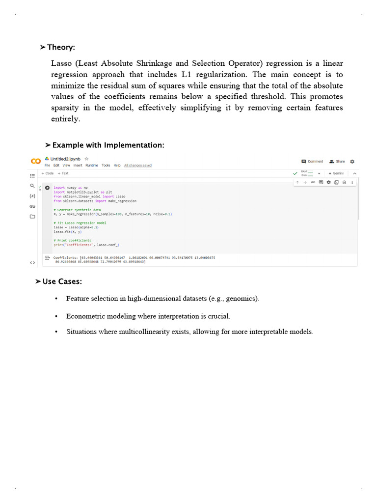 Lasso Regression | PDF