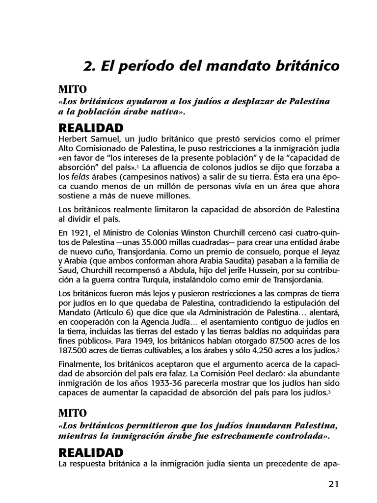 El Período Del Mandato Británico en Palestina | PDF | Palestina ...