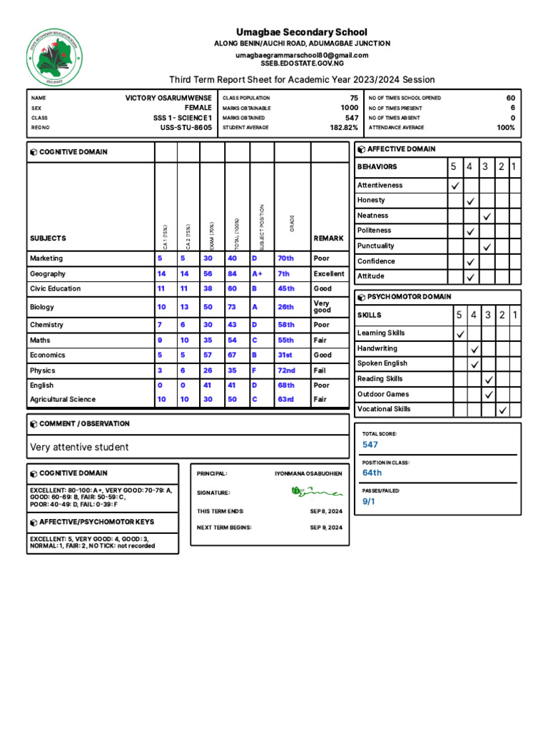 Ems Ten Ochre - Vercel.app - View Report Card - Sessionid &termid &studentid &classArmId | PDF ...