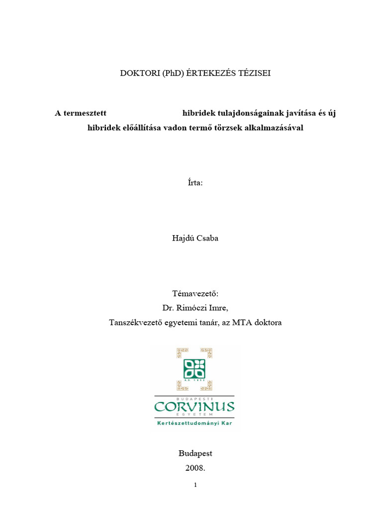 Hajdu Csaba Thu | PDF