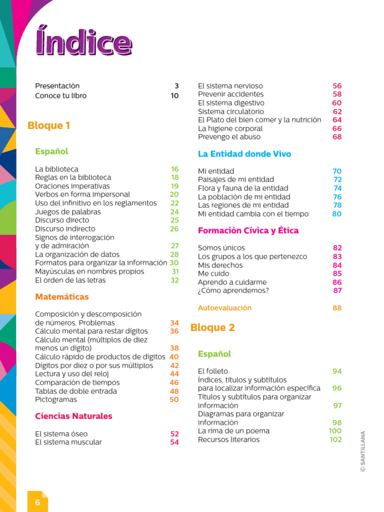 Pages From 978 607-01-3368 8 Guia Santillana 3 LA Indice | PDF | Matemáticas