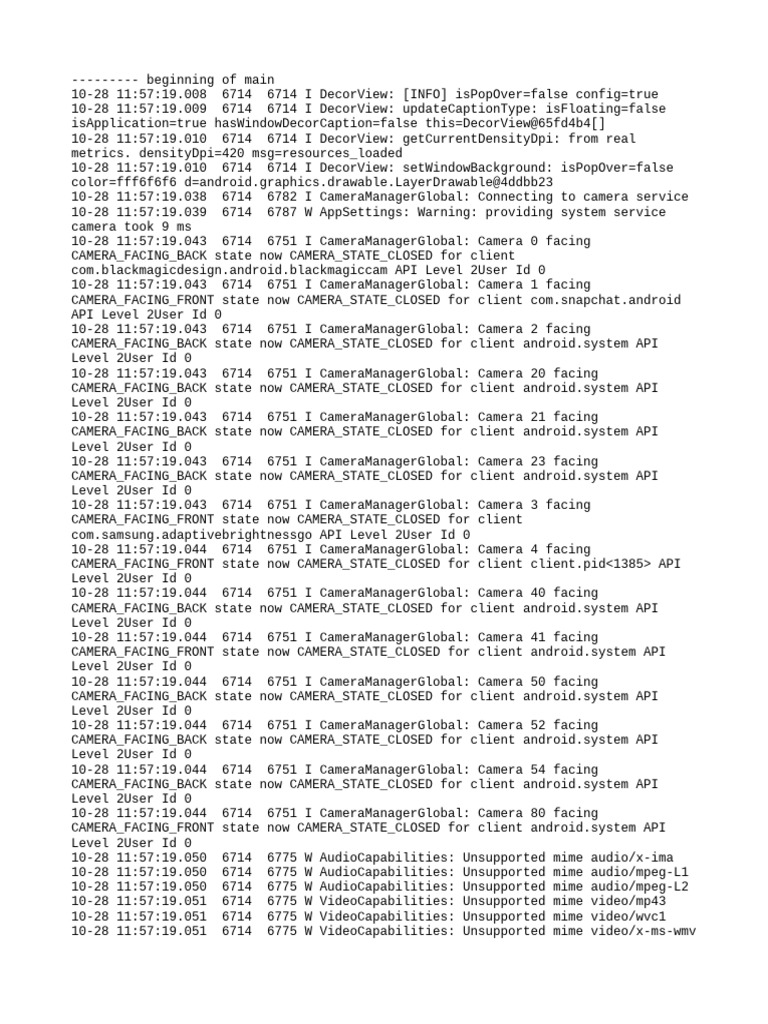 Camera Status and Configuration Logs | PDF | Digital Technology | Computing