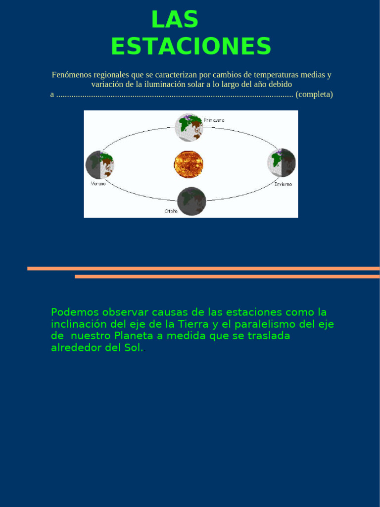 Presentación de Las Estaciones | PDF | Ciencias de la Tierra | Clima