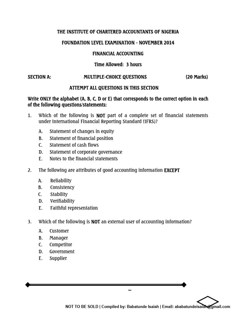 ICAN FA Past Questions 2014 - May 2024 | PDF | Debits And Credits ...