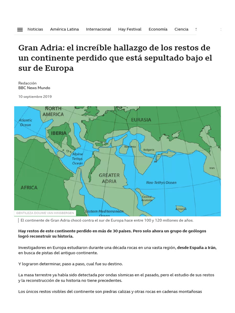 Gran Adria - El Increíble Hallazgo de Los Restos de Un Continente ...
