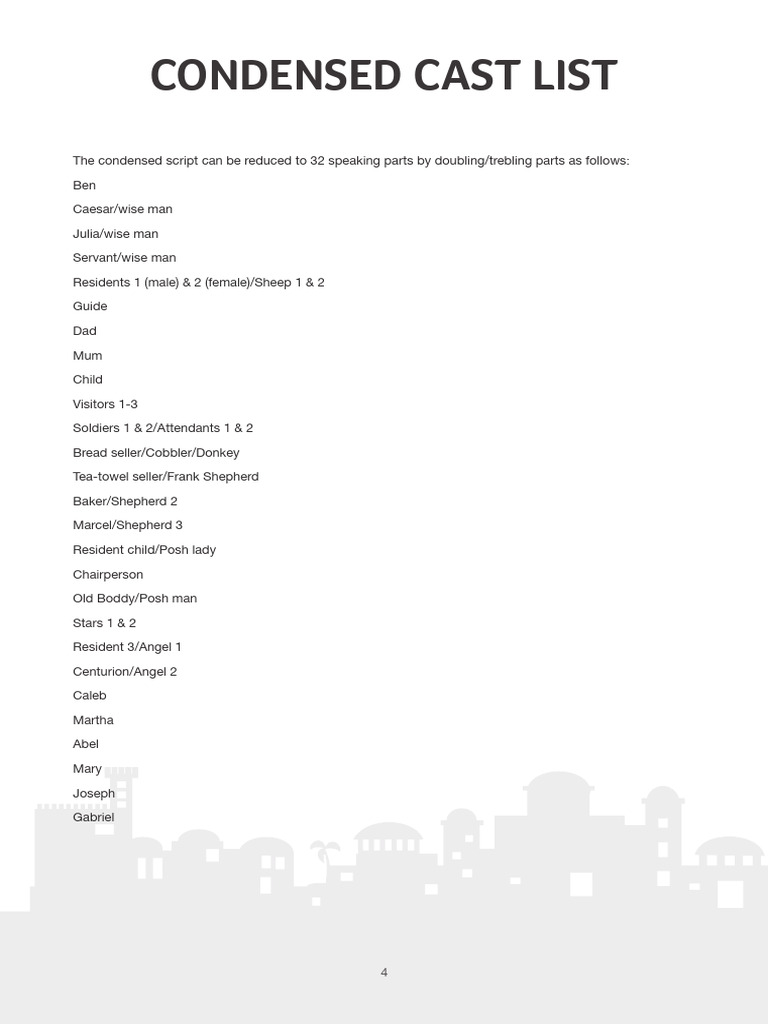 Condensed Cast List & Script 2 | PDF | Biblical Magi | Inn