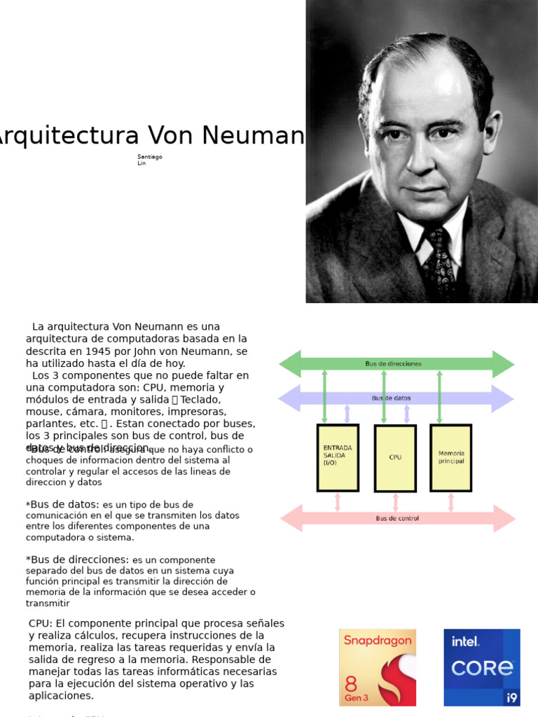 Arquitectura Von Neumann | PDF | Almacenamiento de datos de la ...