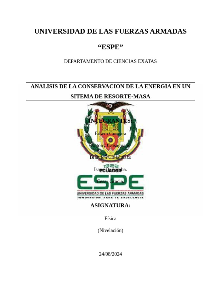 Proyecto de fisica (2) | PDF | Energía potencial | Oscilación