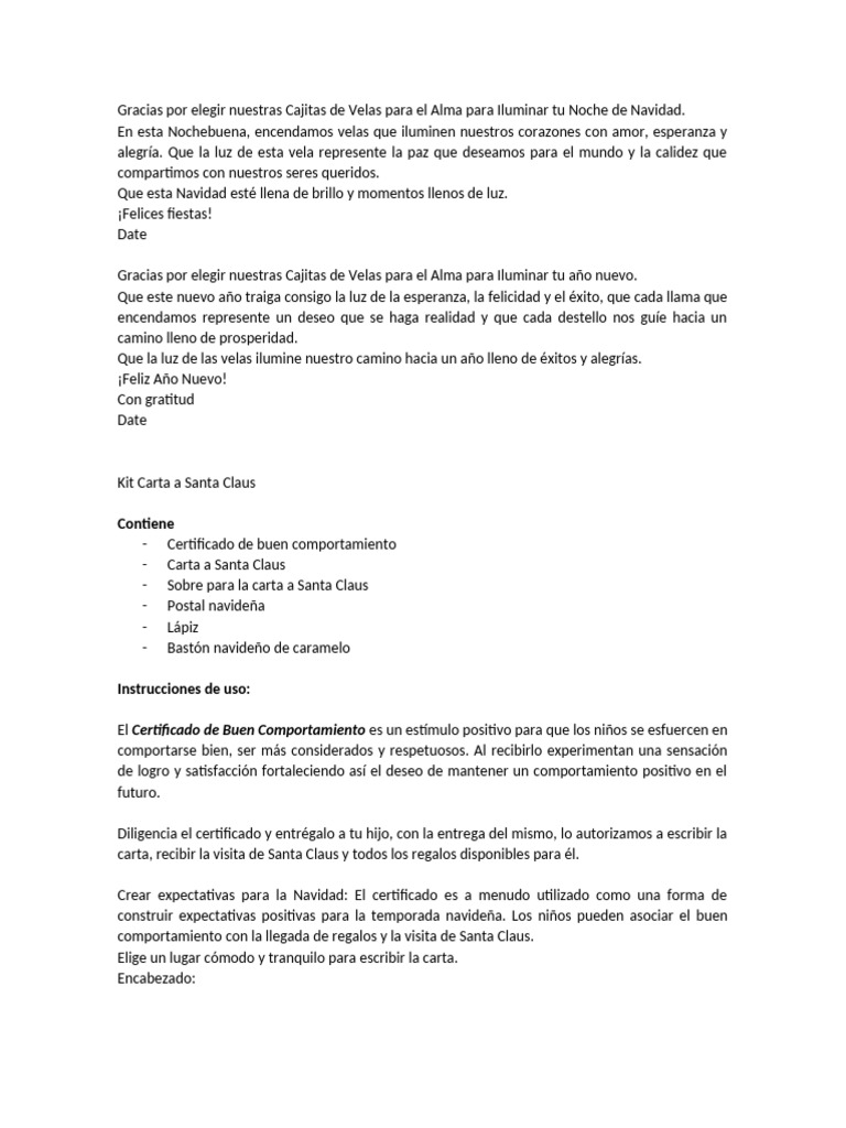 Instrucciones Carta A Santa | PDF | Papá Noel | Navidad