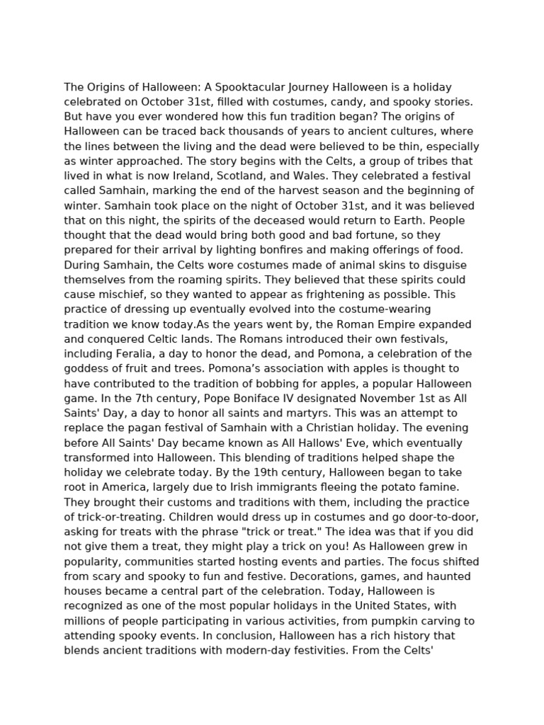 The History and Origins of Halloween | PDF | Halloween | Trick Or Treating