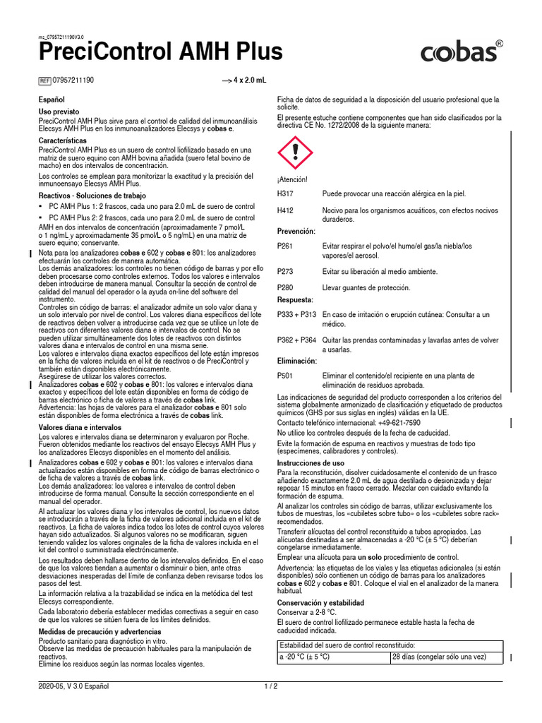 PreciControl AMH Plus - Ms - 07957211190.v3.es | PDF