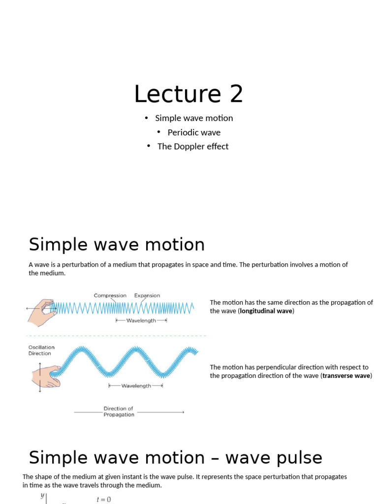 Lecture 2 (first part simple waves) | PDF | Waves | Frequency