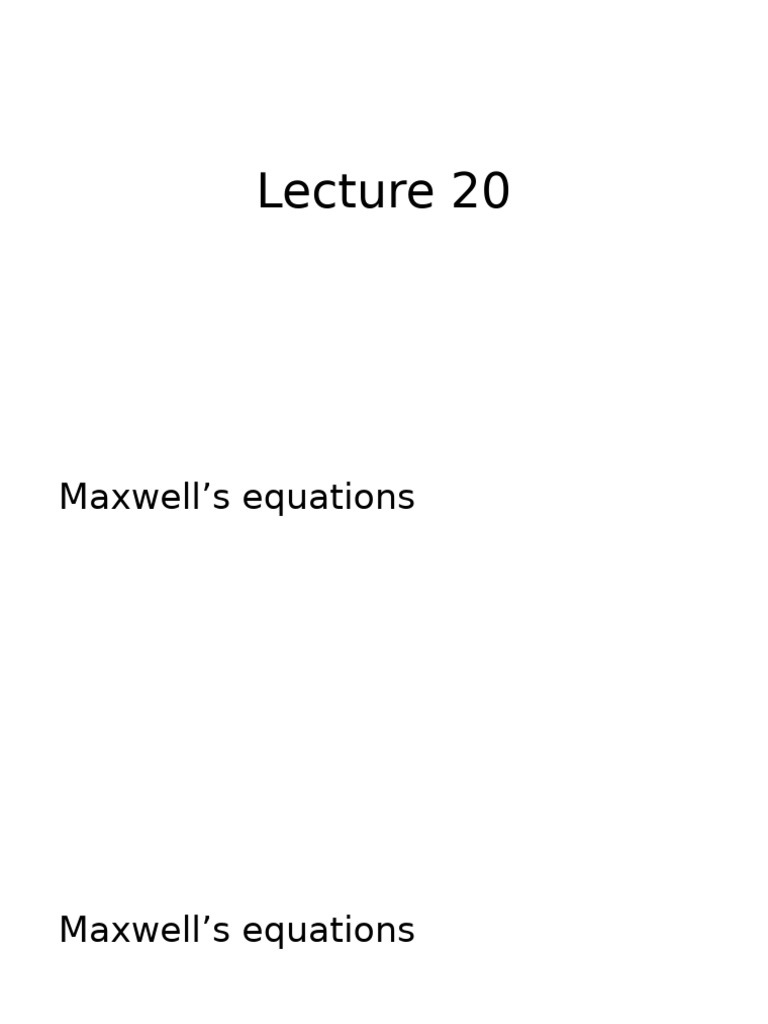 Lecture 20 | PDF | Magnetic Field | Waves