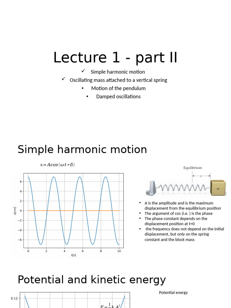 Lecture 2 (Second Part Harmonic Motion) | PDF | Oscillation | Damping