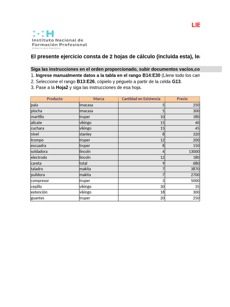 Ejercicio 2, Excel Básico - Wilson - Posadas | PDF | Hoja de cálculo | Computación incremental