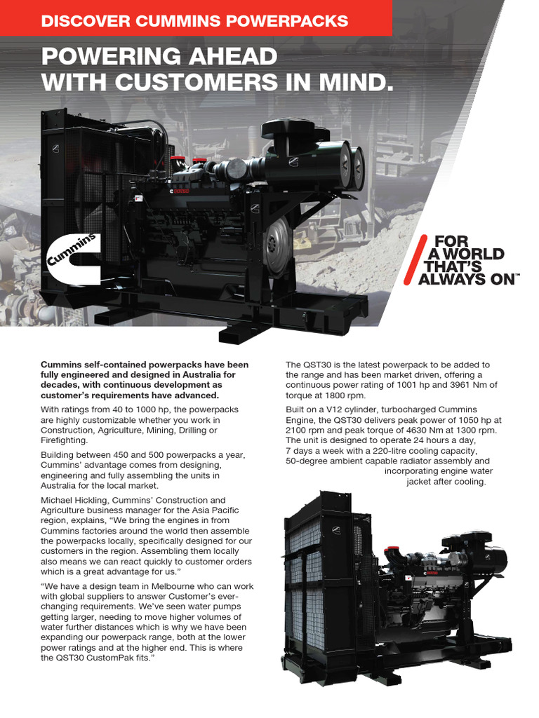 Custom Cummins Powerpacks for Australia | PDF | Engines | Horsepower