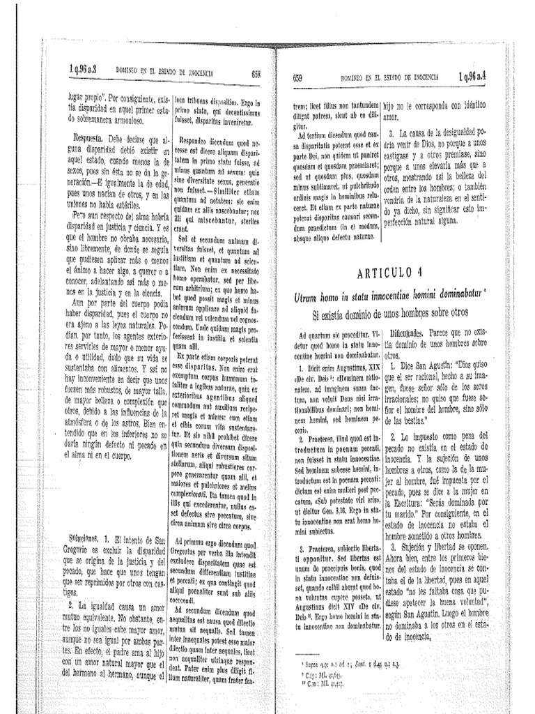 Tomas de Aquino - ST, I q.96, A.3 - Dominio en El Estado de Inocencia | PDF