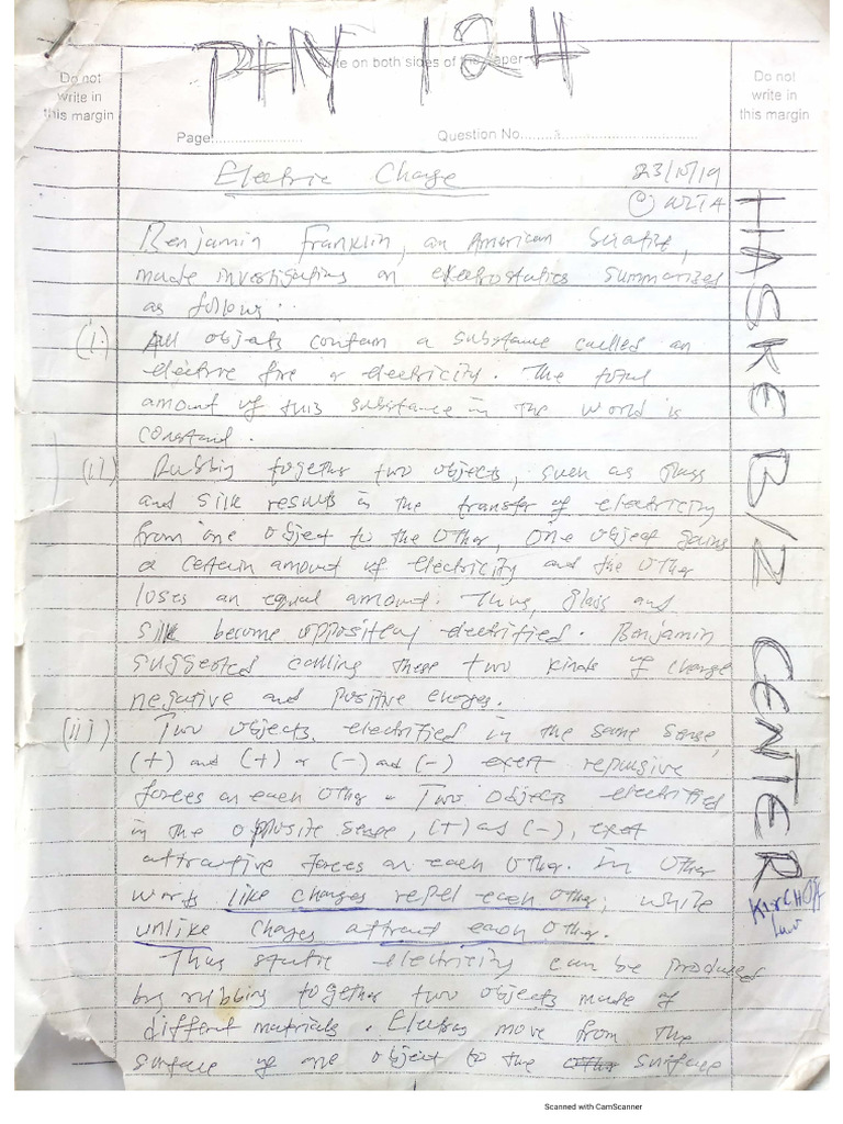 Phy 124 Part 1 | PDF