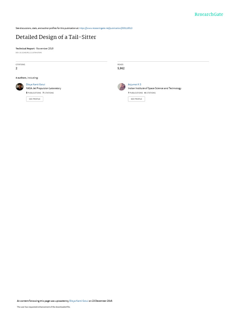 Tail Sitter | PDF | Airfoil | Aircraft