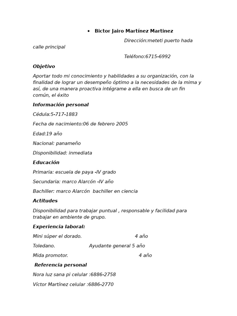 Objetivo: Bictor Jairo Martínez Martinez | PDF | Crecimiento personal y ...