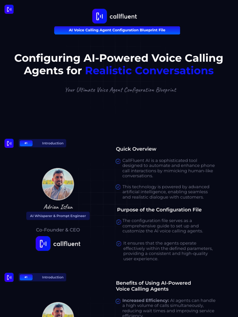 CallFluent AI Voice Calling Agent Configuration File | PDF | Goal | Artificial Intelligence