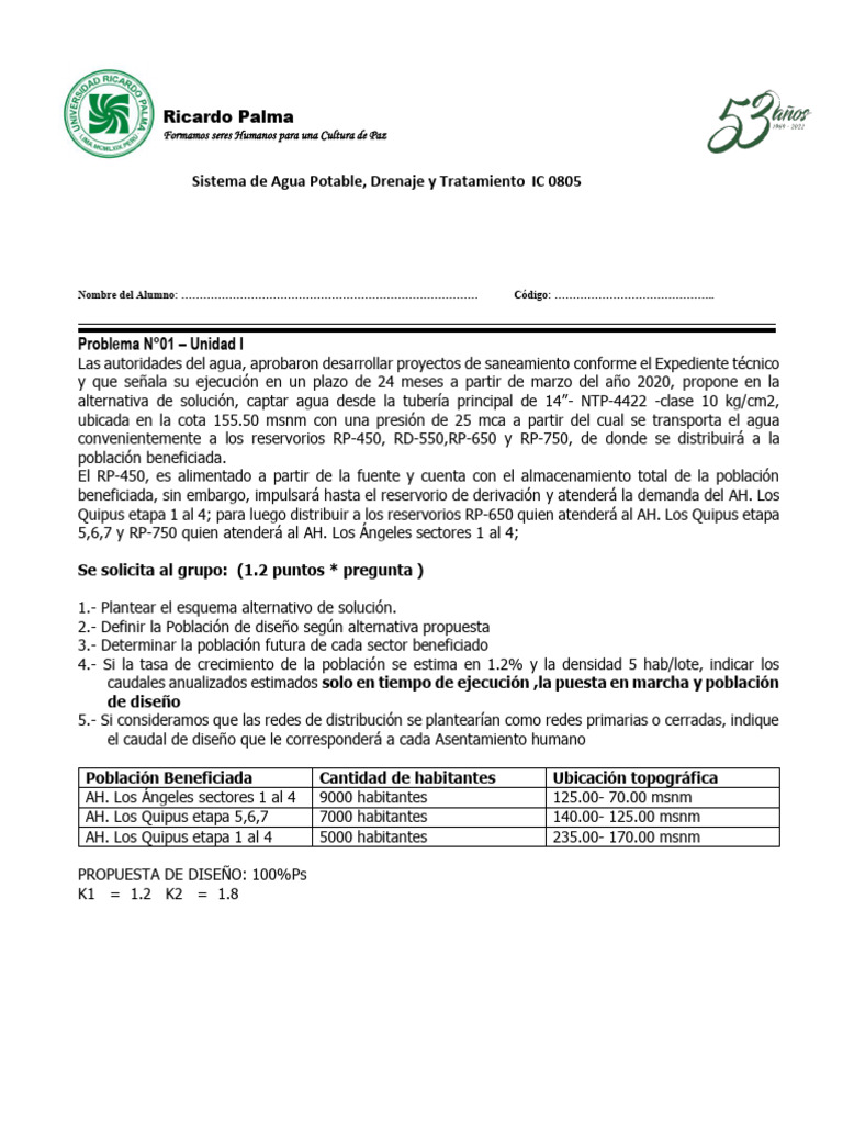 PRT 01 G1 SG01 | PDF | Agua | Población