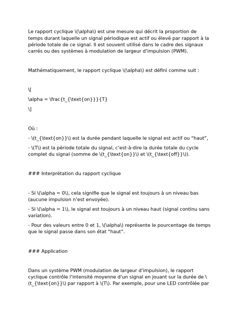 Rapport cyclique et circuits RC expliqués | PDF | Condensateur ...