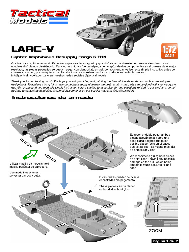 LARC V Malvinas, Operación Rosario 1982 Tactical Models, Resin Kit ...