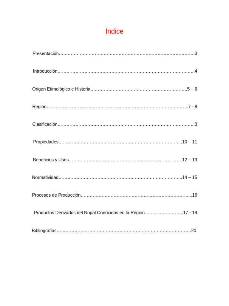 Índice de Proyecto | PDF
