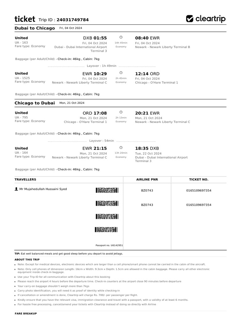 Cleartrip Flight E-Ticket | PDF | Aviation | Transport
