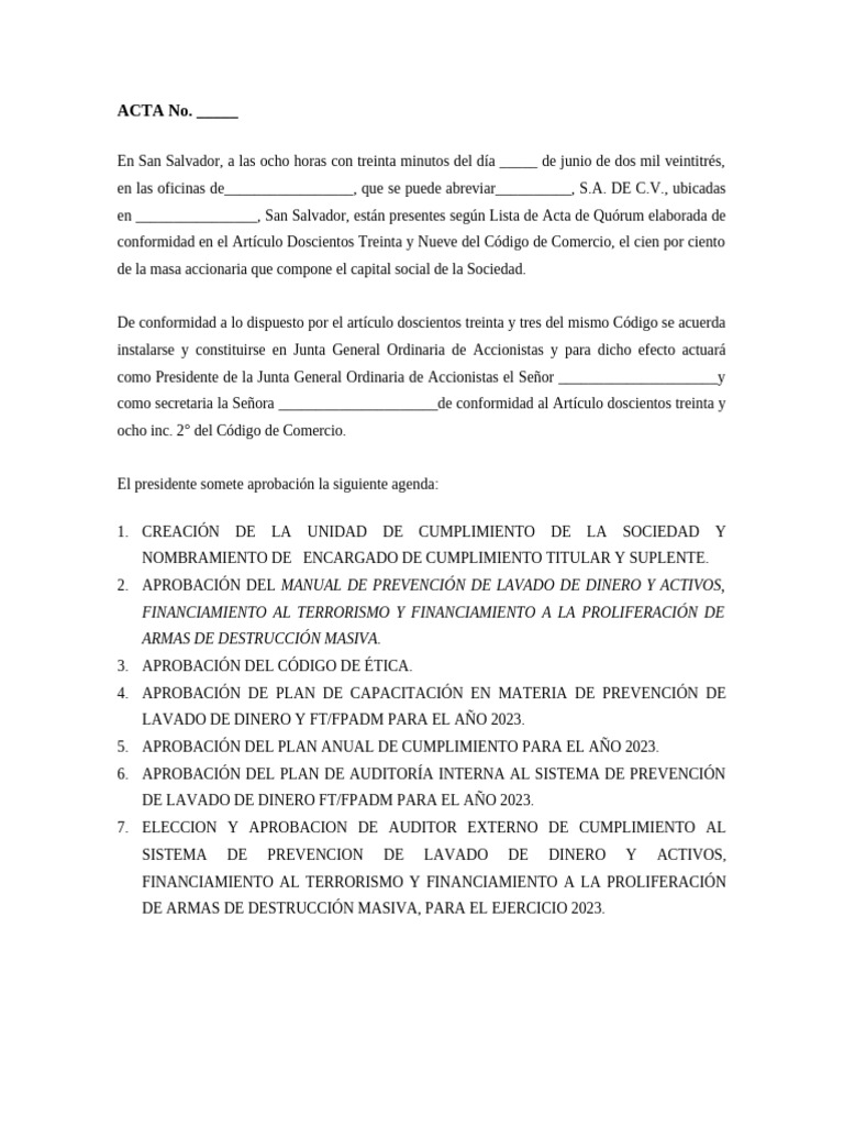 Modelo de ACTA - 2do Seminario | PDF | Gobierno