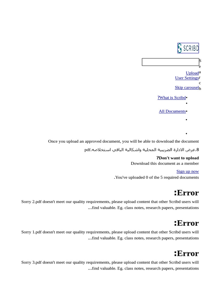 Error: Upload User Settings Skip Carousel What Is Scribd | PDF | Scribd | Online Services