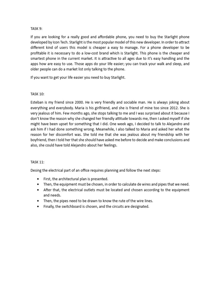 PORTAFOLIO B1 TASK 9 TO 12 | PDF