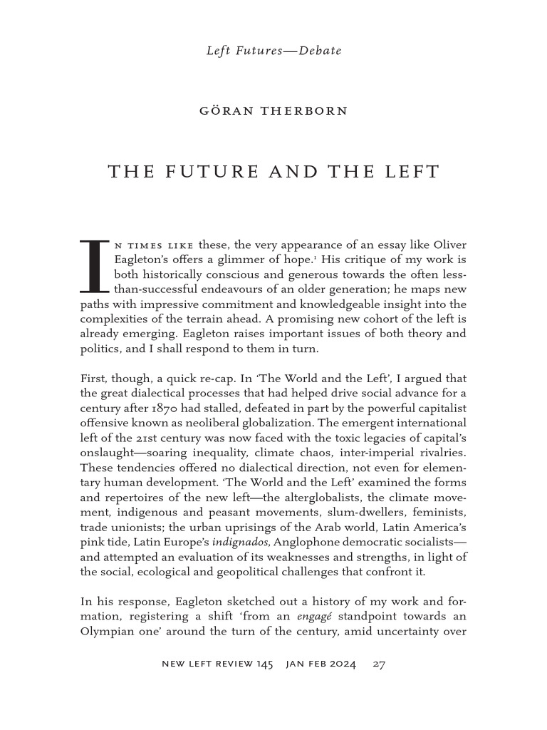 THERBORN, Goran - The Future and The Left4 | PDF | Marxism | Economic ...