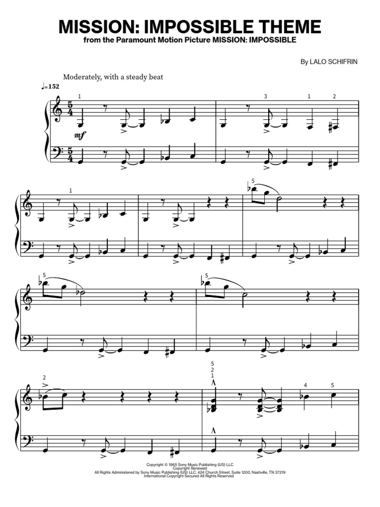 Mission: Impossible Theme Sheet Music | PDF