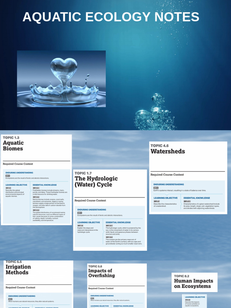 Aquatic Ecology Notes | PDF | Groundwater | Wetland