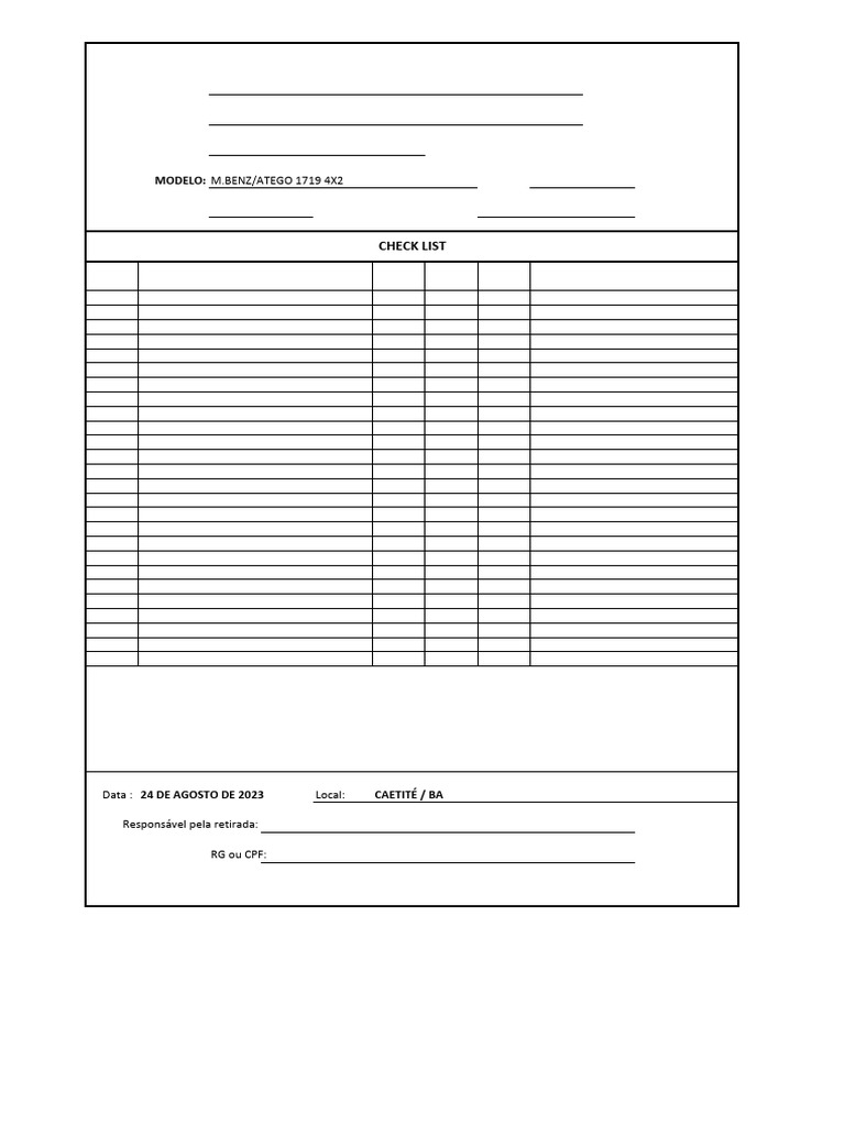 Rpy-6a89 Check List | PDF