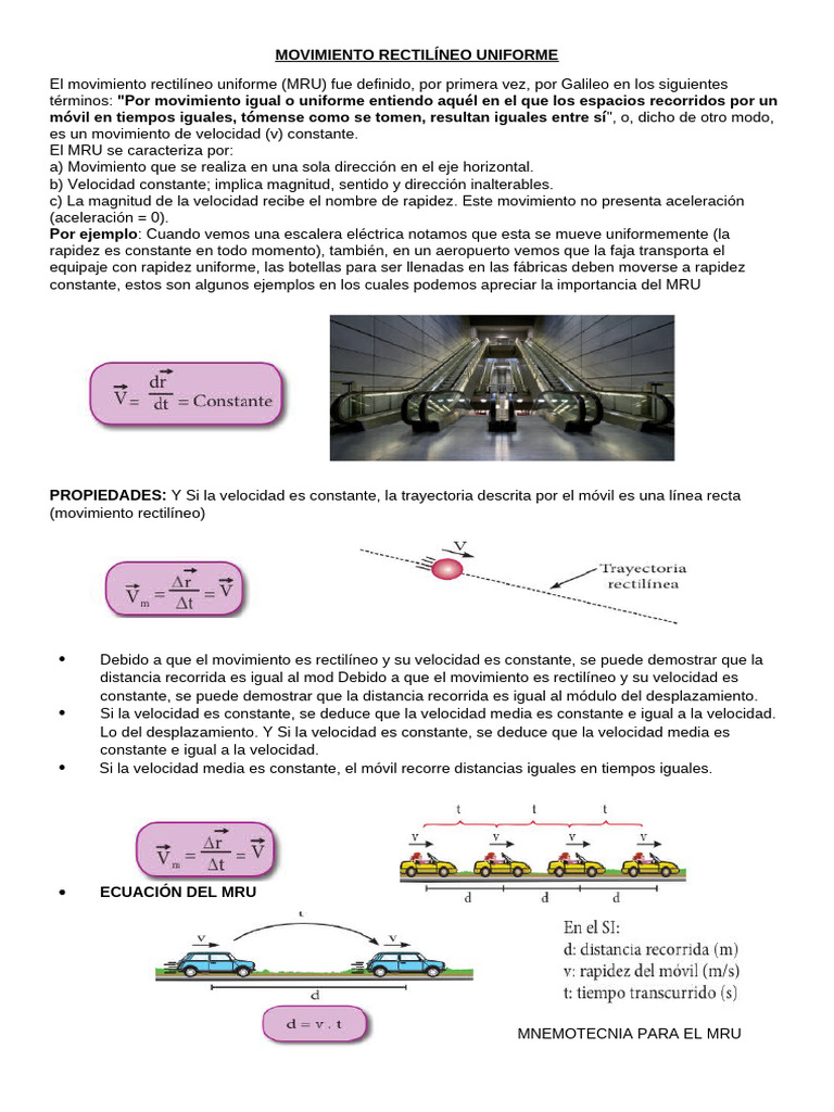 FICHA DEMOVIMIENTO RECTILÍNEO UNIFORME 5TO SEC CYT | PDF | Velocidad | Aceleración