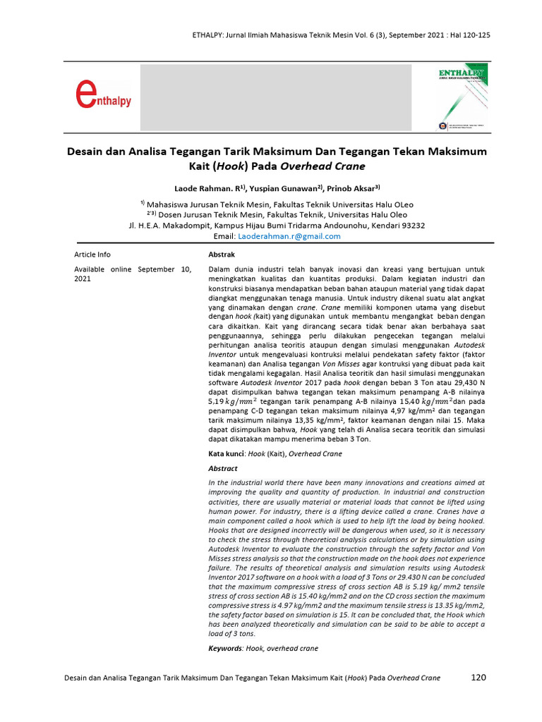 Jurnal Tegangan Hook - Laode | PDF