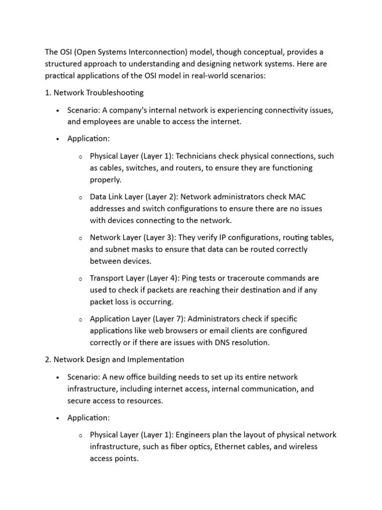 Practical Applications of The OSI Model in Real-World Scenarios | PDF ...