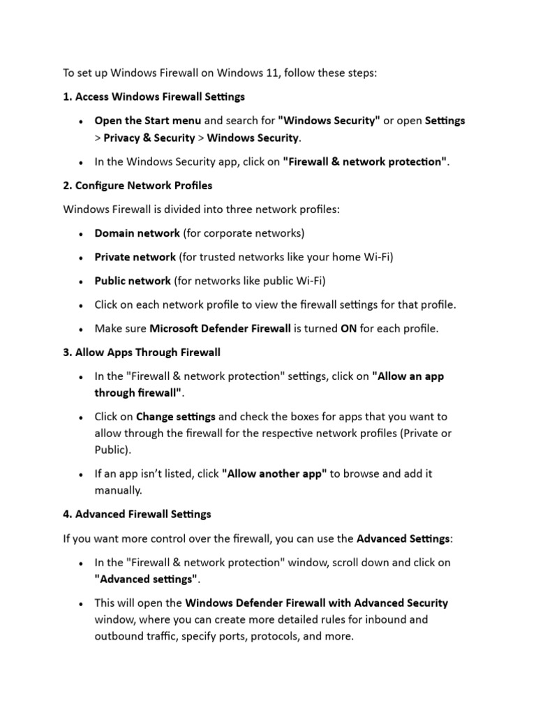 Windows Firewall On Windows 11 | PDF
