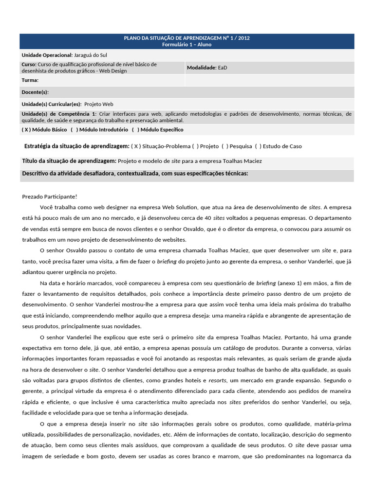 Sit Aprend 1 Aluno | PDF | Rede mundial de computadores | Internet e Web