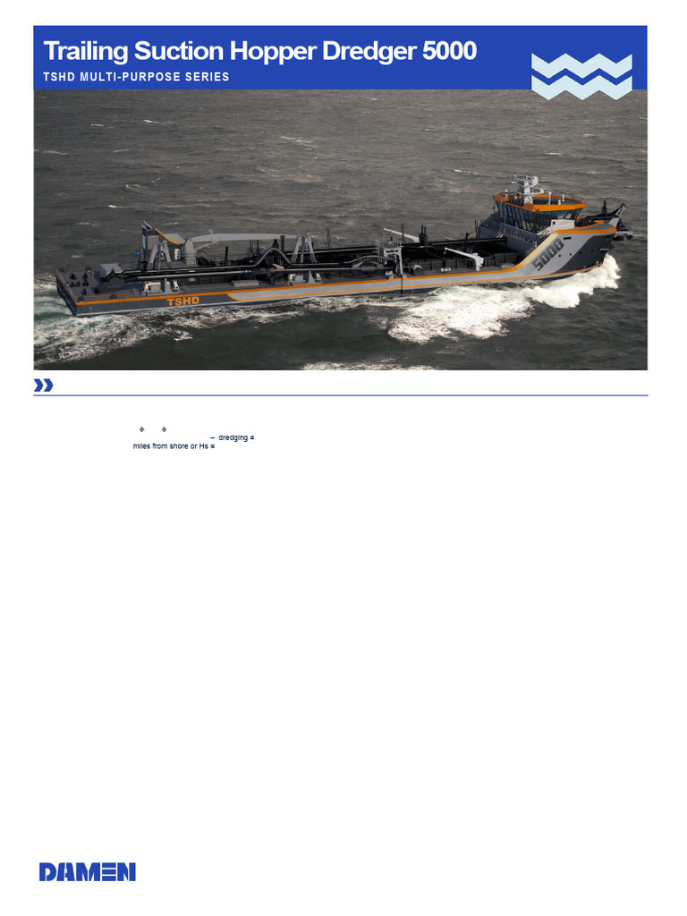 Trailing Suction Hopper Dredger Specs | PDF | Dredging | Pump