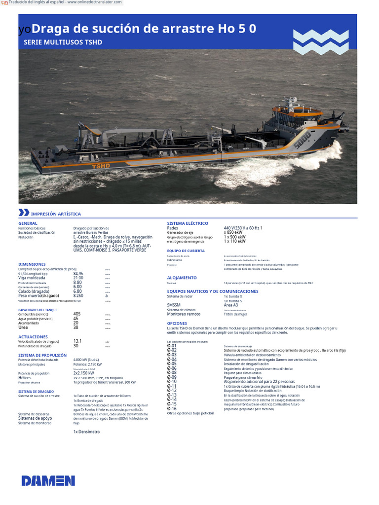 Product Sheet Damen TSHD 5000 Multi Purpose - En.es | PDF