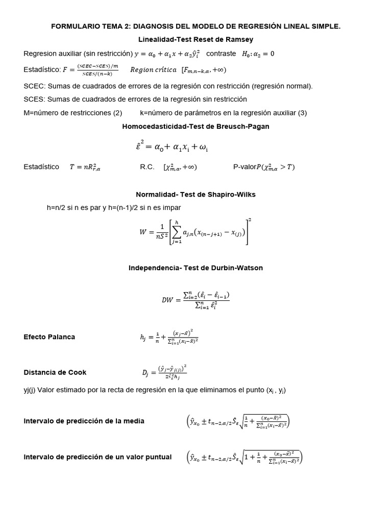 Formulario Tema 2 | PDF