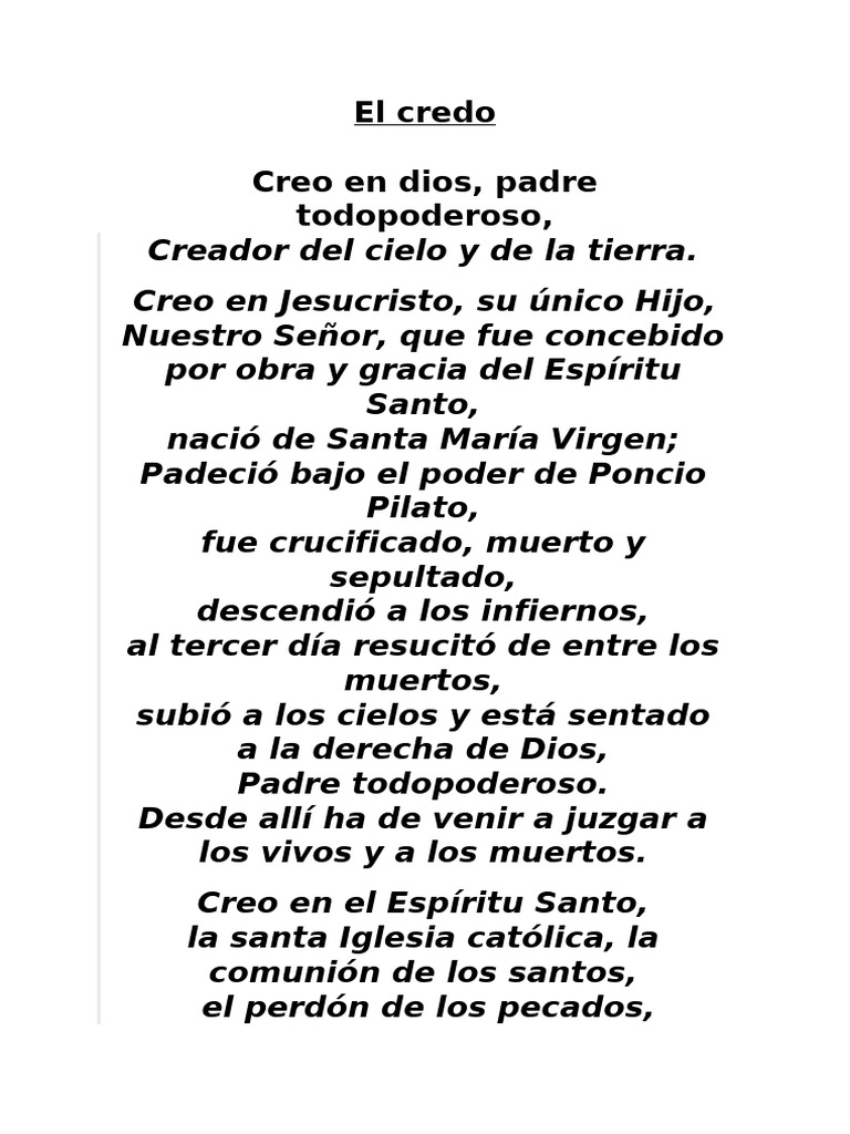 El credo | PDF | Cristo (título) | Oración