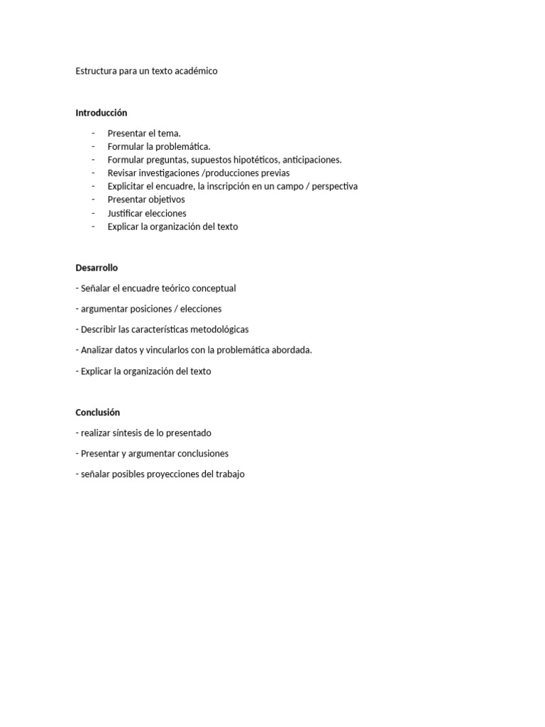 Estructura para Un Texto Academico | PDF | Crecimiento personal y profesional