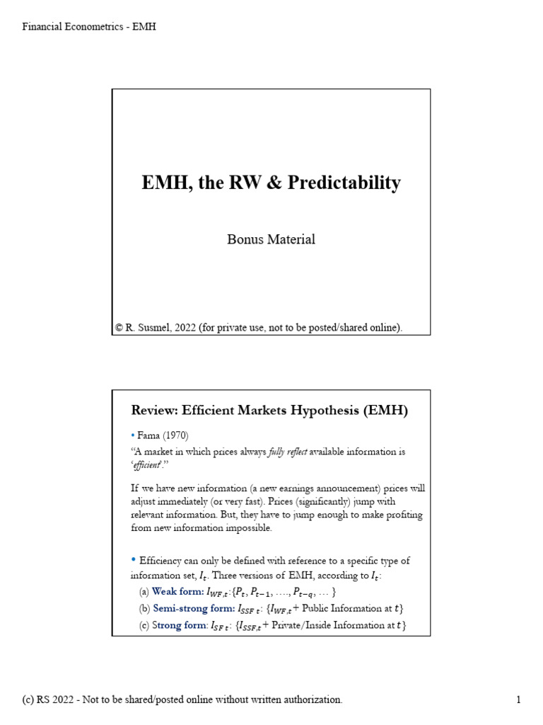fec-EMH-b | PDF | Efficient Market Hypothesis | Autocorrelation