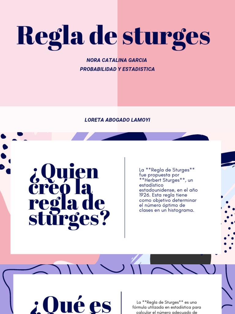 Regla de Sturges | PDF | Histograma | Estadísticas