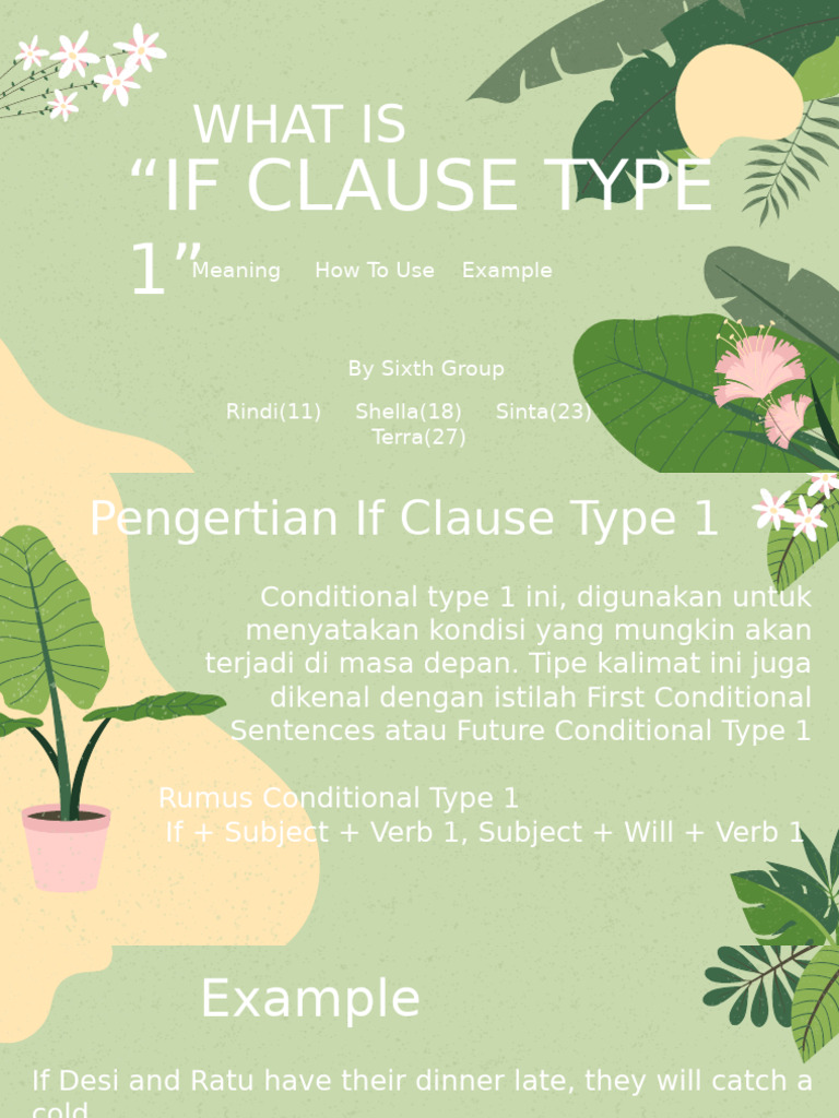 Understanding If Clause Type 1 | PDF | Language Arts & Discipline